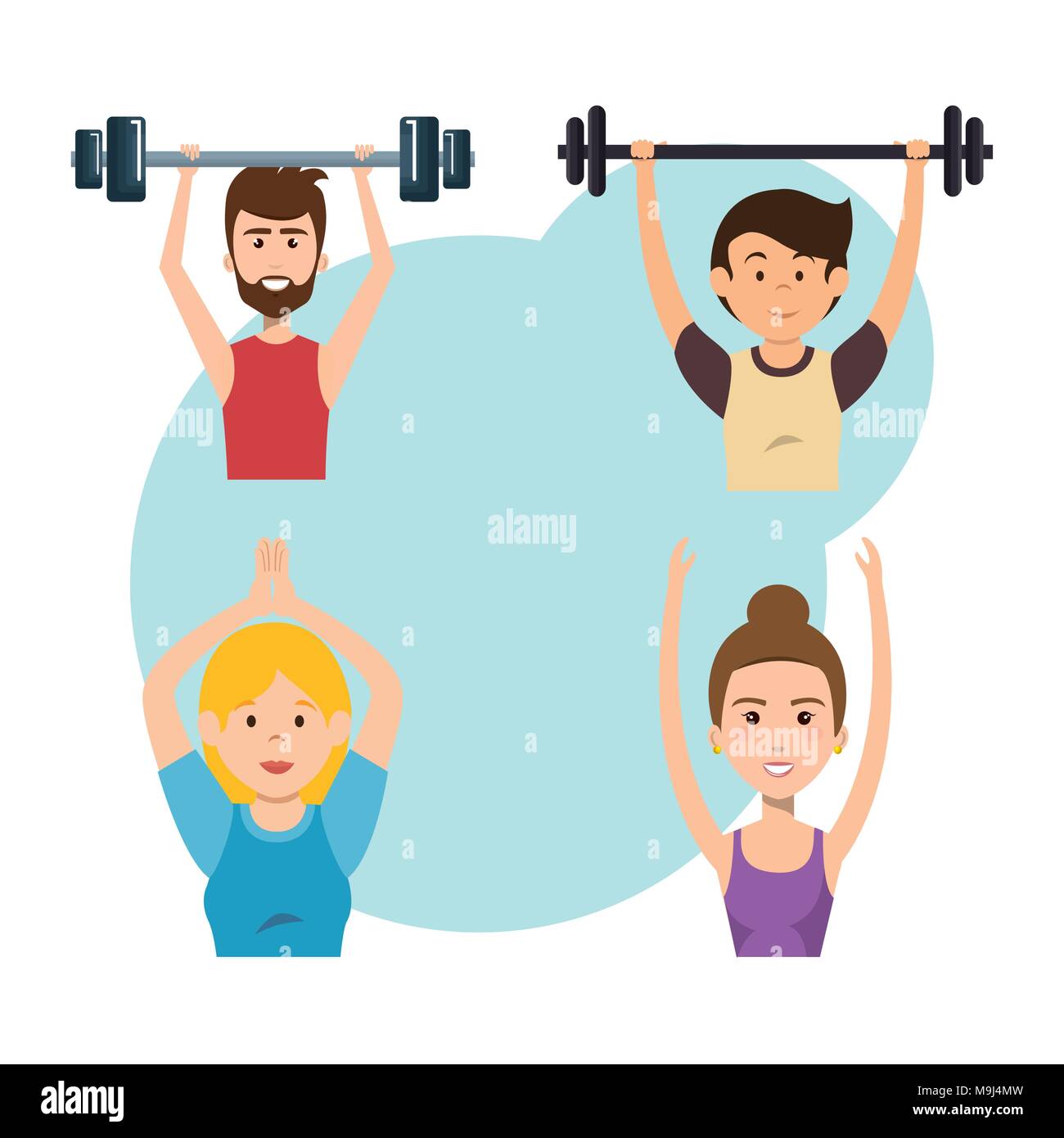 athletic people practicing exercise characters Stock Vector Image & Art ...