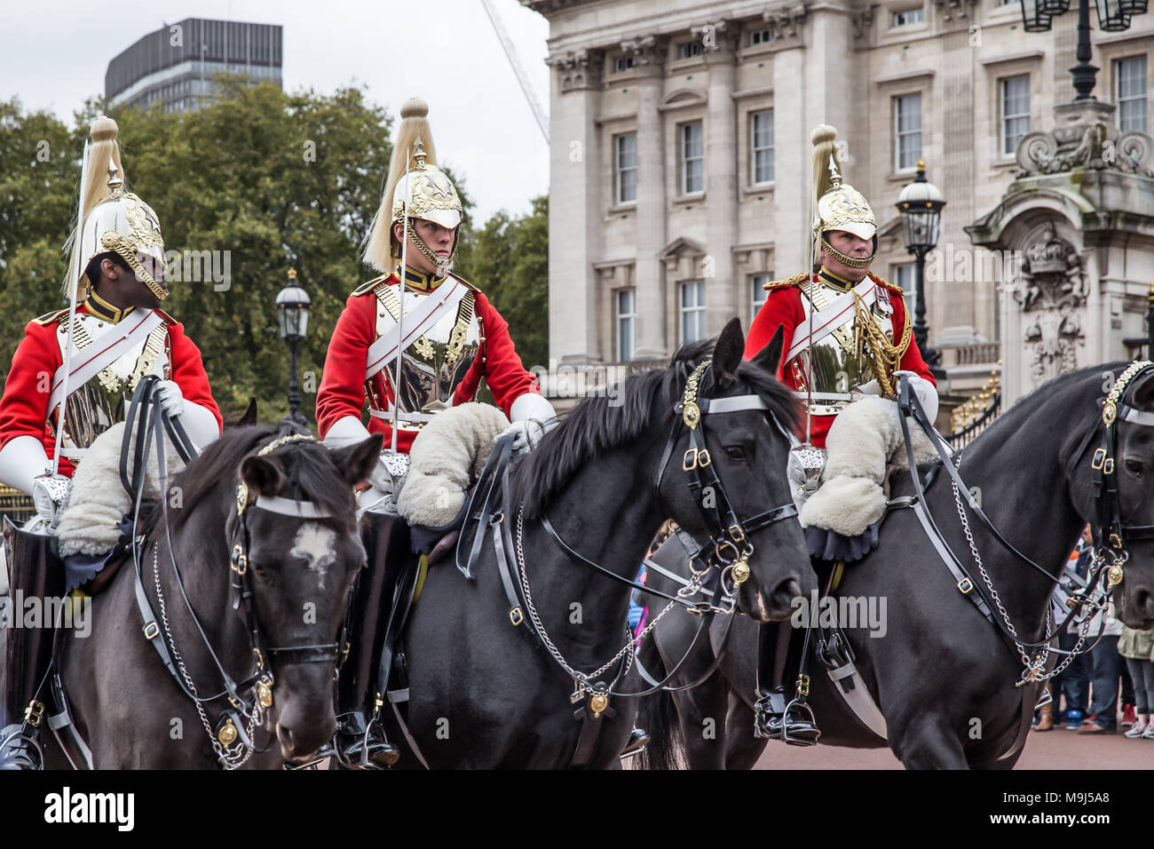 Traditional military parade in front of Buckingham Palace. Old ...