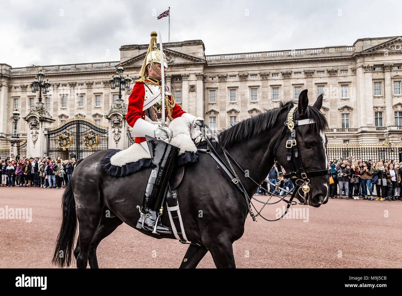 Traditional military parade in front of Buckingham Palace. Old ...