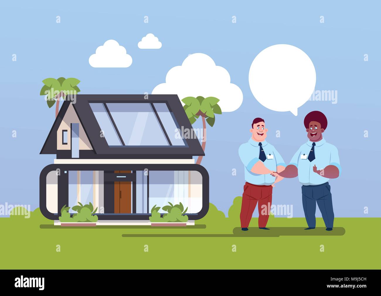 Real estate agent shaking hand Stock Vector Images - Alamy