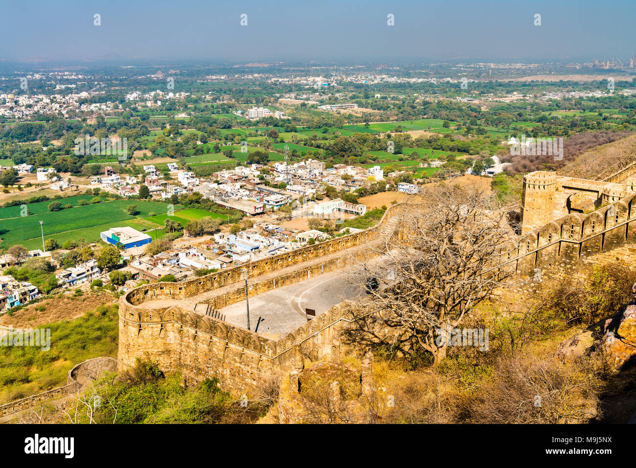 Fortifications of Chittor Fort in Chittorgarh city of India Stock Photo ...