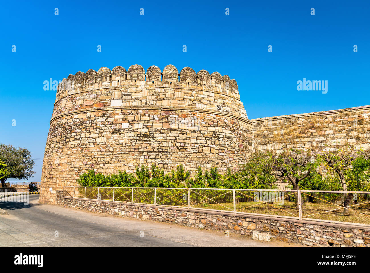 Fortifications of Chittor Fort in Chittorgarh city of India Stock Photo ...