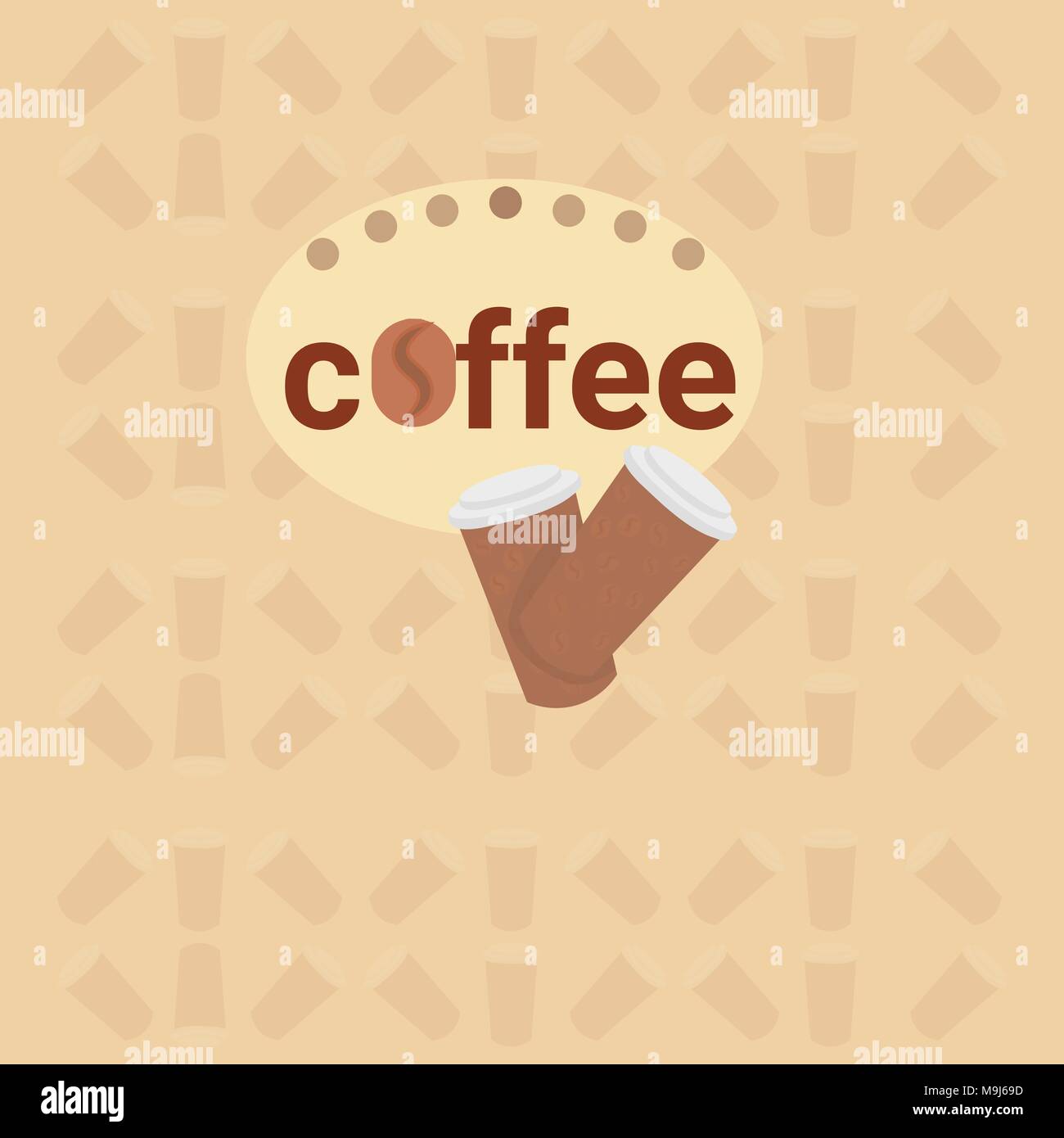 Coffee Background With Take Away Paper Cups Stock Vector Image & Art ...