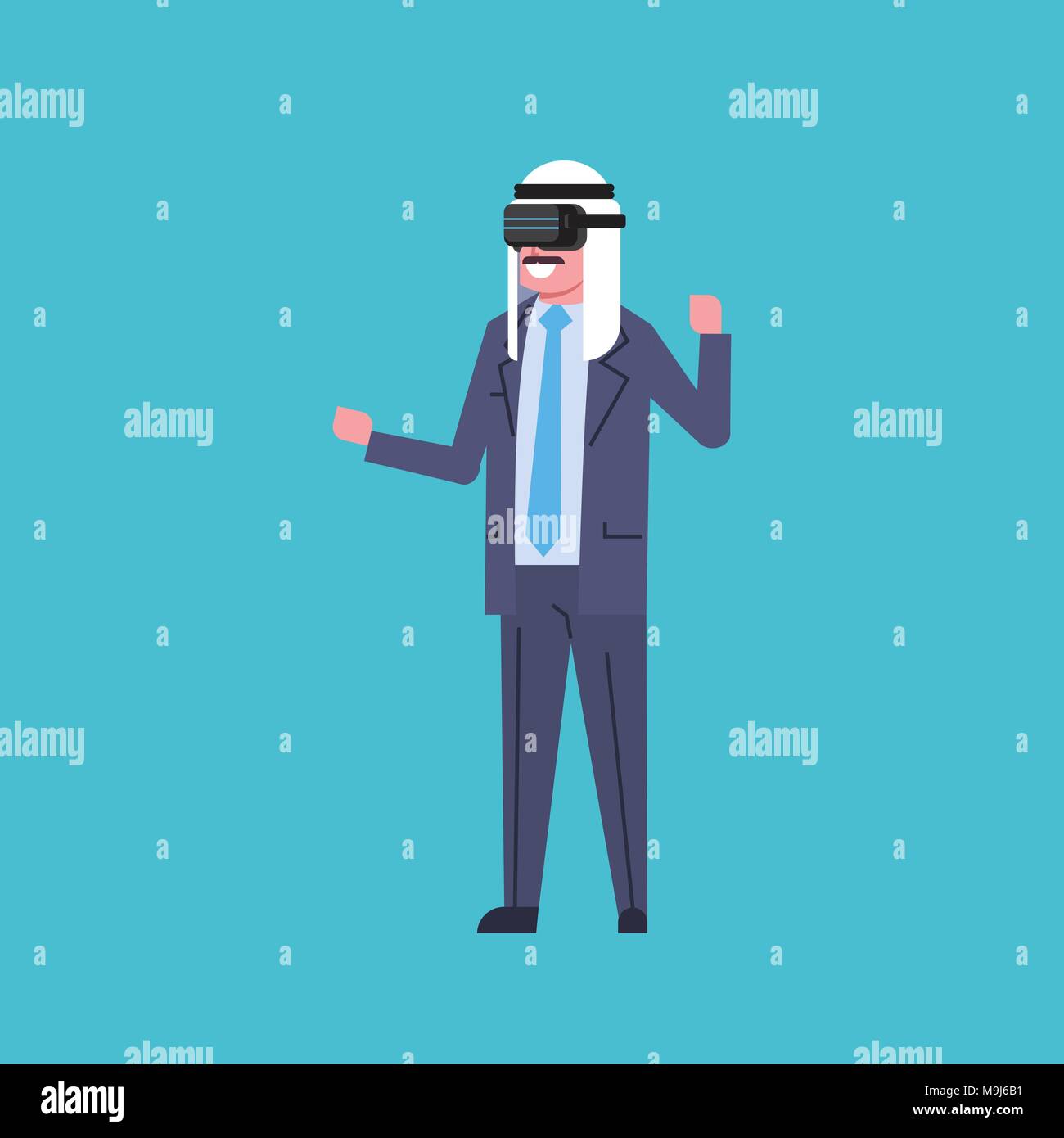 Arabian Business Man In Modern 3d Glasses Virtual Reality Goggles ...