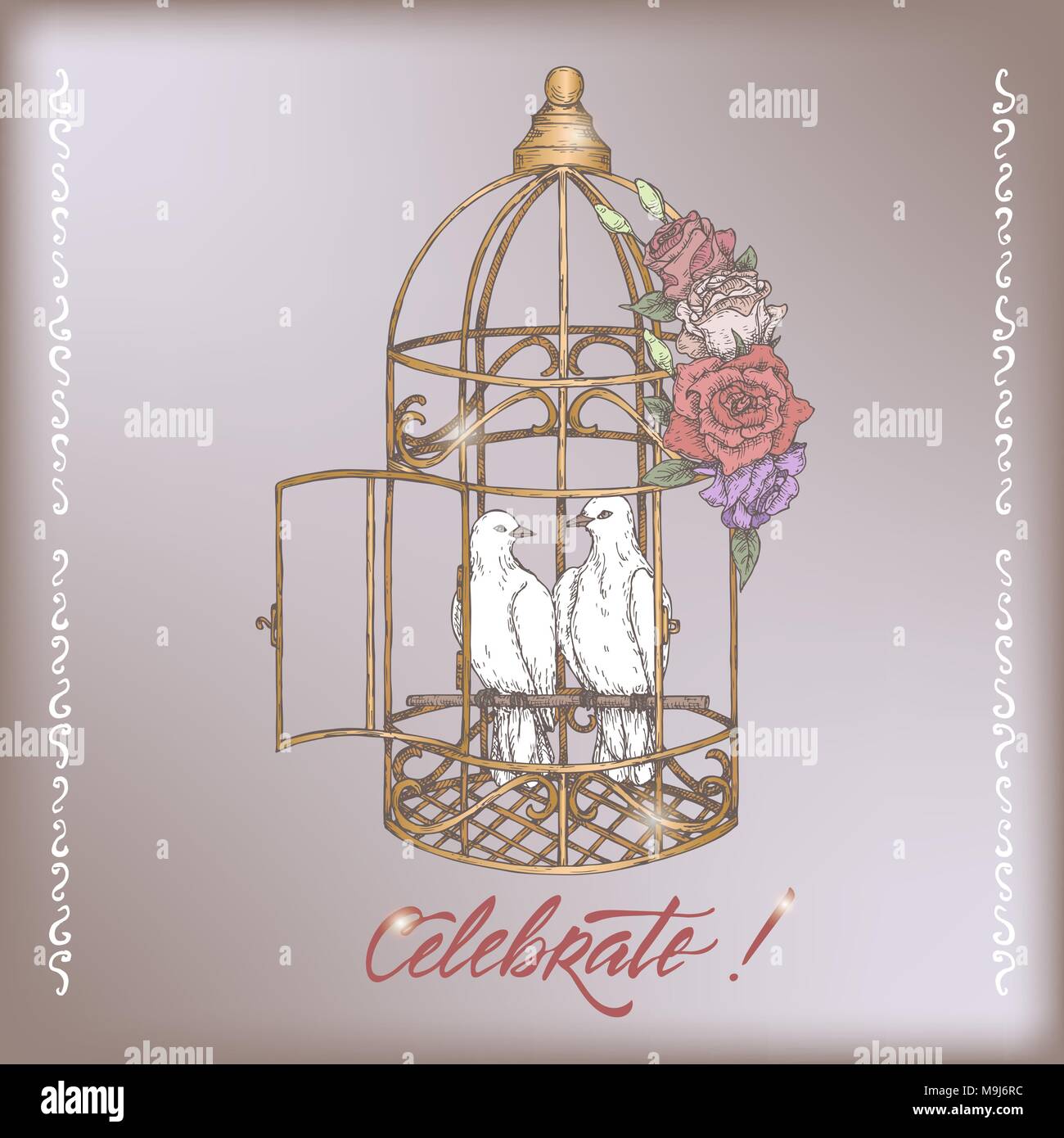 Bird Cage Wedding Invitation