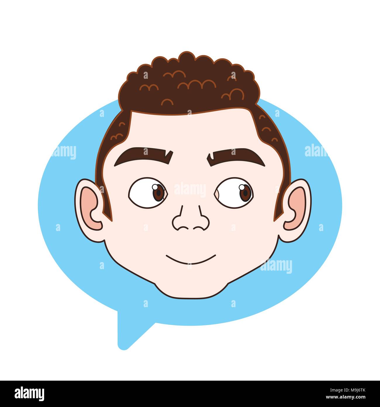 Young Guy Face Over Chat Bubble Background Male Profile Icon Avatar ...