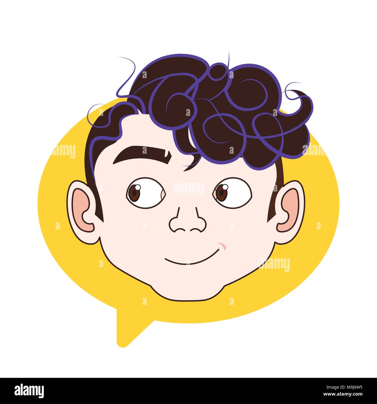 Young Man Face Icon Over Chat Bubble Background Profile Avatar Isolated ...