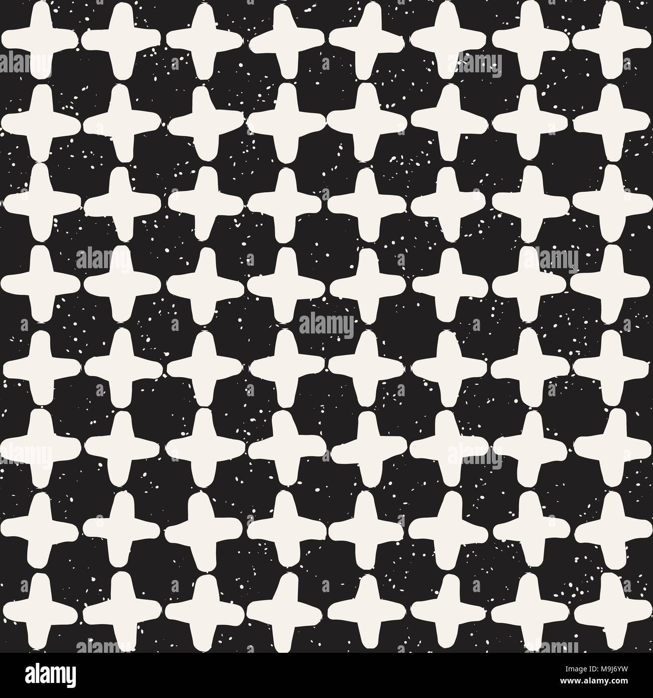 Hand drawn lines seamless grungy pattern. Abstract geometric repeating ...