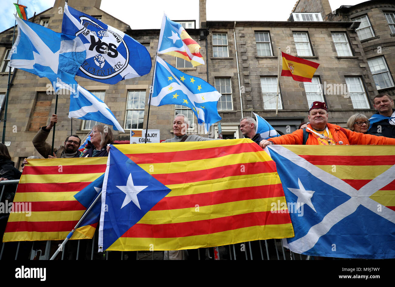 Demonstrators outside the Spanish Consulate in Edinburgh protest ...