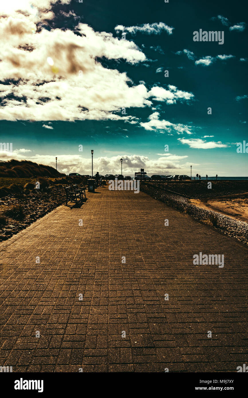 Sunny Day with Clouds at Irvine Beach, Scotland, UK Stock Photo - Alamy