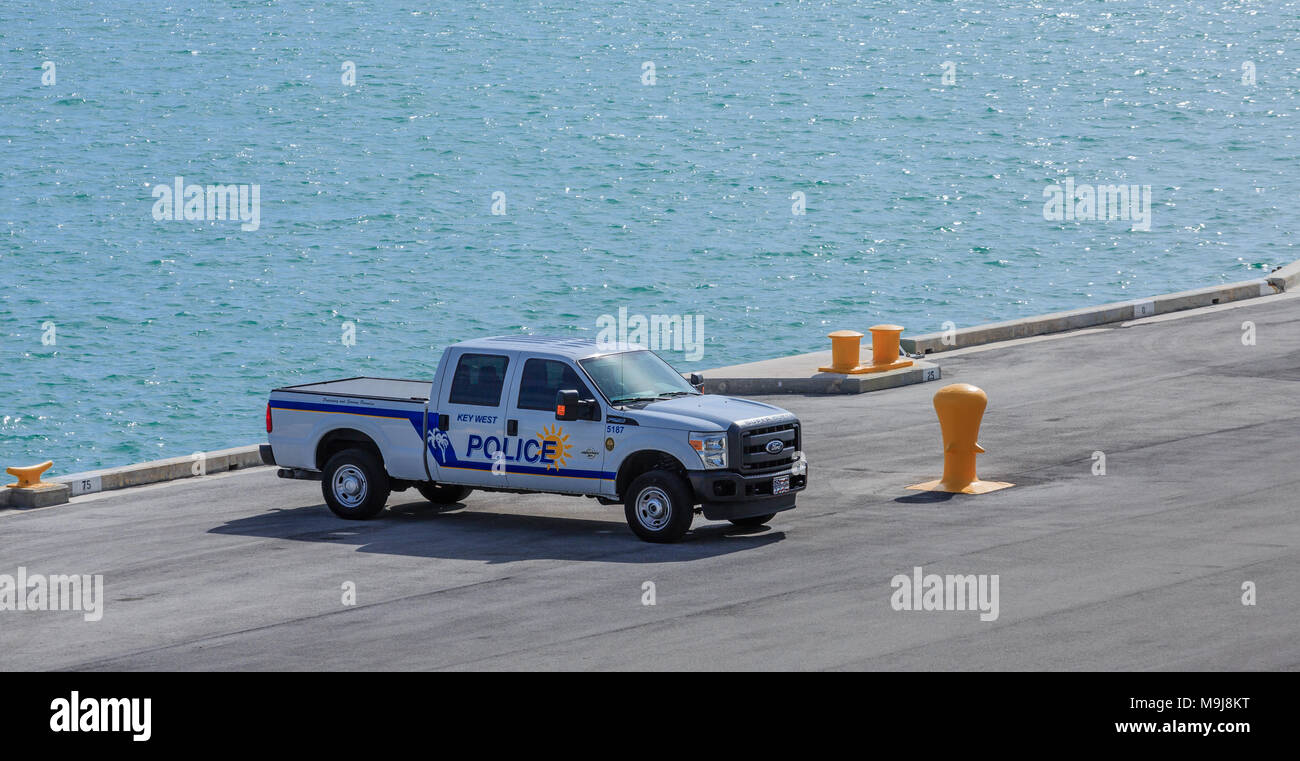Key West Police Truck on Dock Stock Photo - Alamy