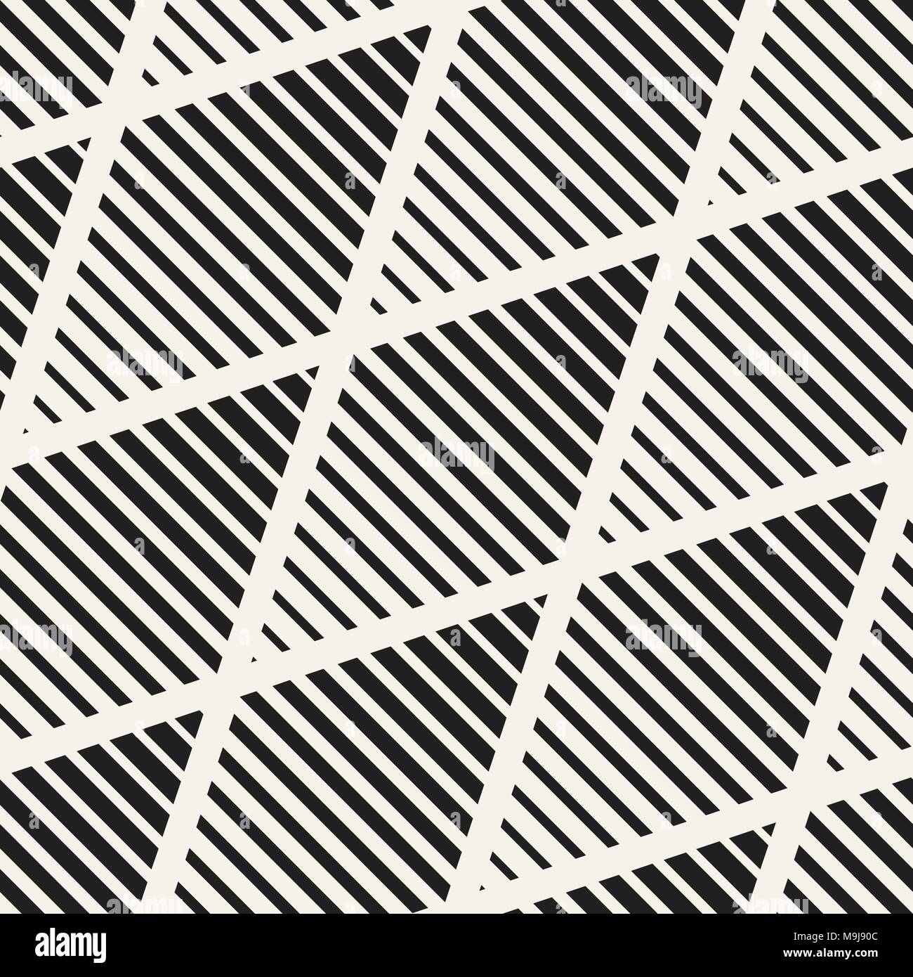 Vector seamless black and white halftone lines pattern. Abstract ...