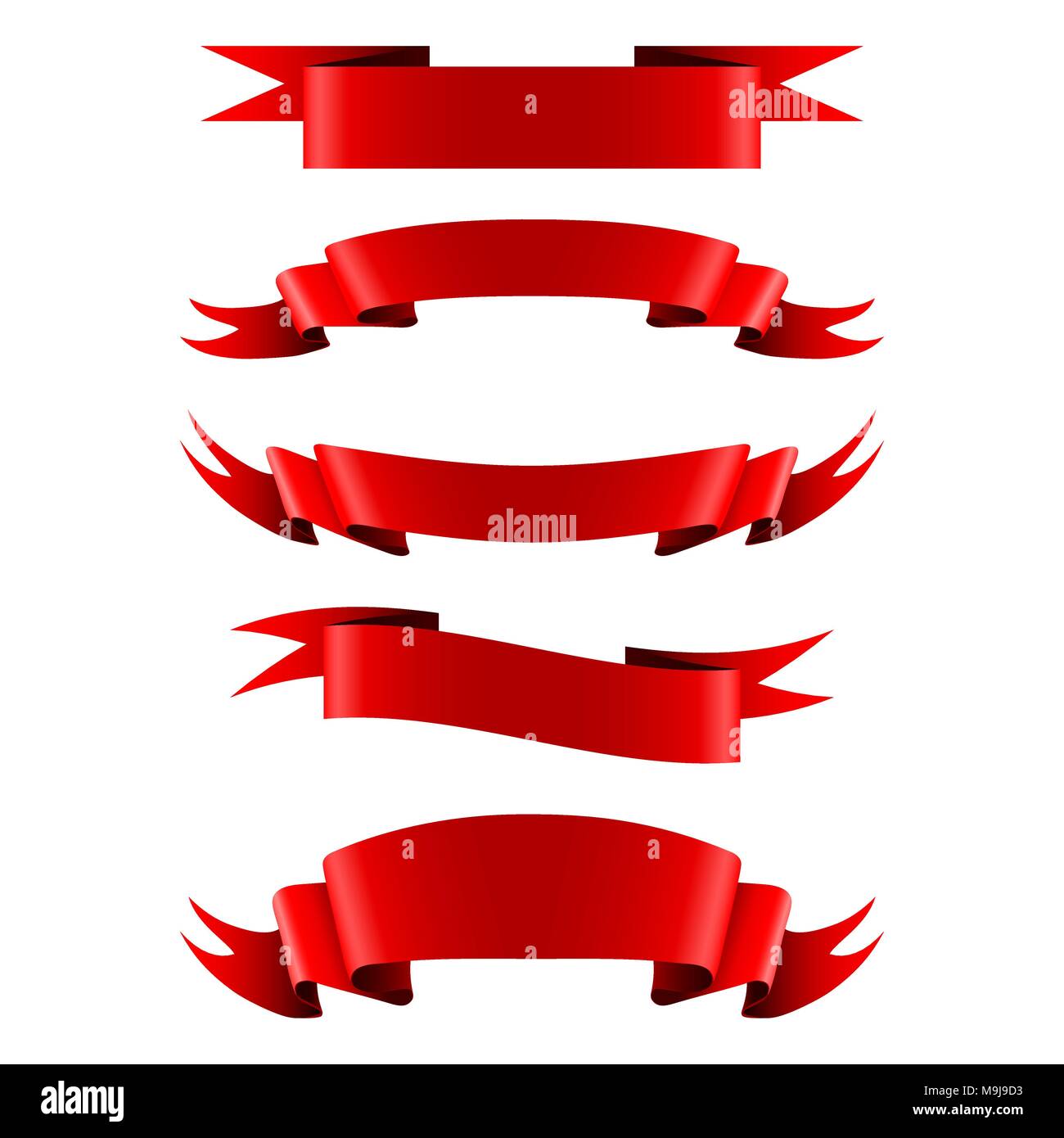 Collection of red empty ribbon banners Stock Vector Image & Art - Alamy