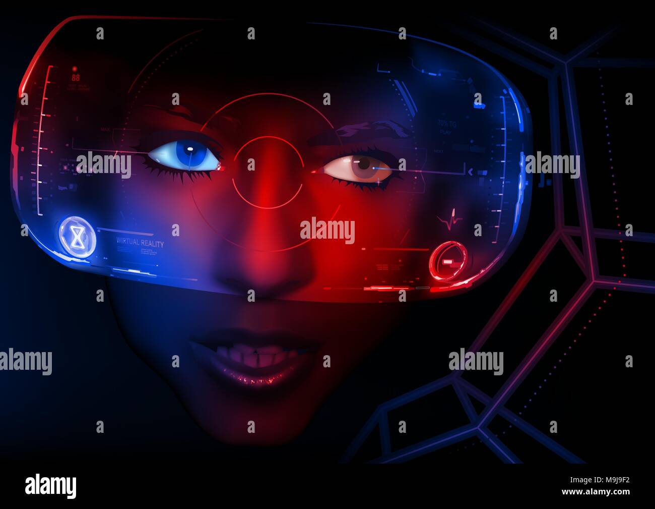 Woman looking at display Stock Vector Images - Alamy