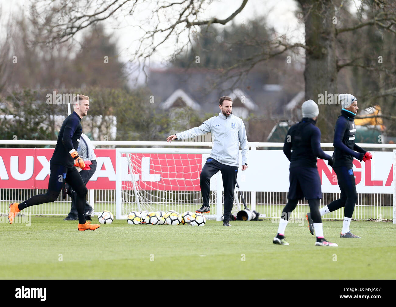 London, UK. 26th Mar, 2018. Gareth Southgate takes command during ...