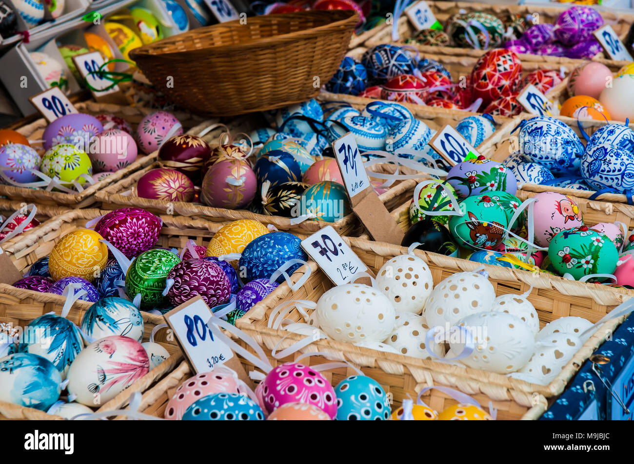 Traditional Easter Markets Old Town Square, sale painted eggs of Easter ...
