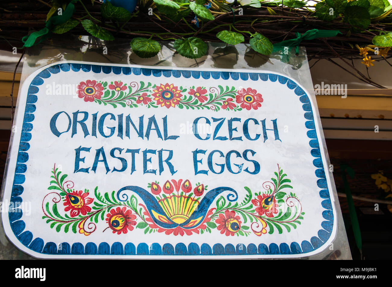 Traditional Easter Markets Old Town Square, sale painted eggs of Easter ...
