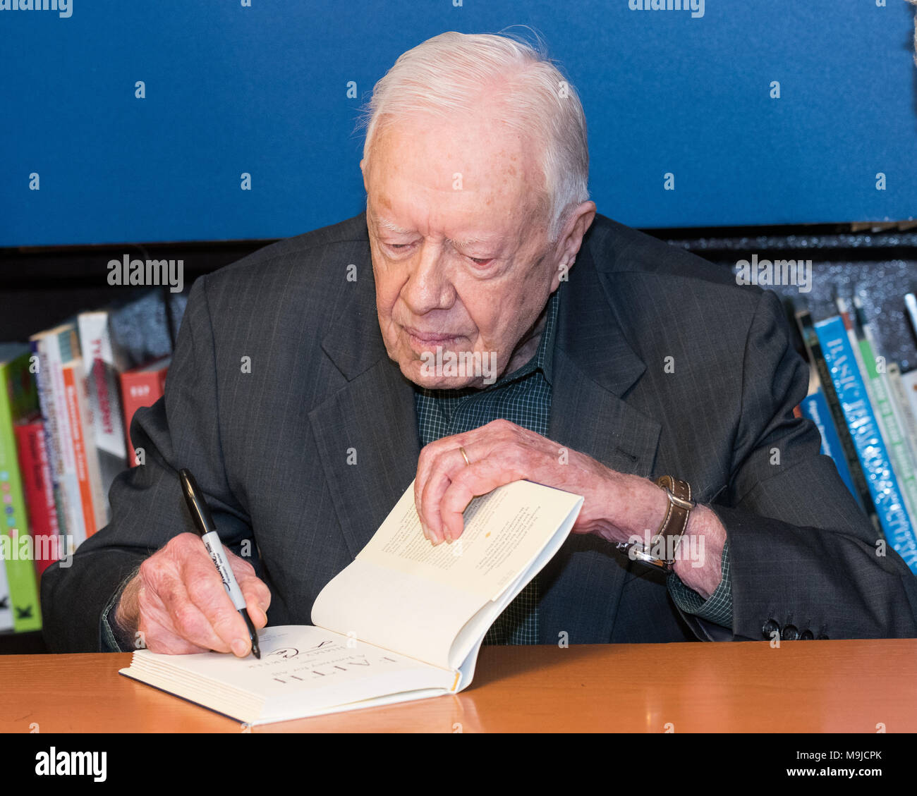 Former US President Jimmy Carter at a book signing for his new book ...