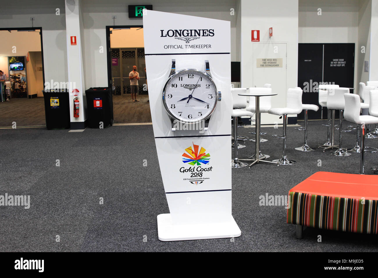 Gold Coast, Australia. 27th Mar, 2018. A longines clock visible in the ...