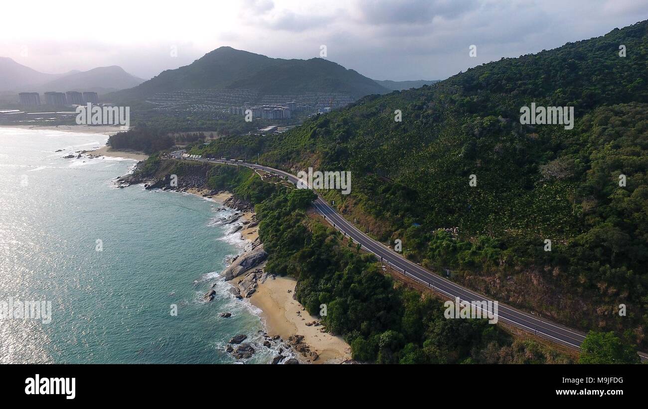 Wanning. 25th Mar, 2018. Aerial photo taken on March 25, 2018 shows ...