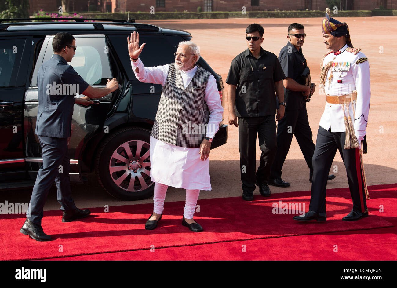 24 March 2018, Germany, New Delhi: The Indian Prime Minister Narendra ...