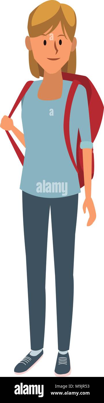 Young female student cartoon vector illustration graphic design Stock ...