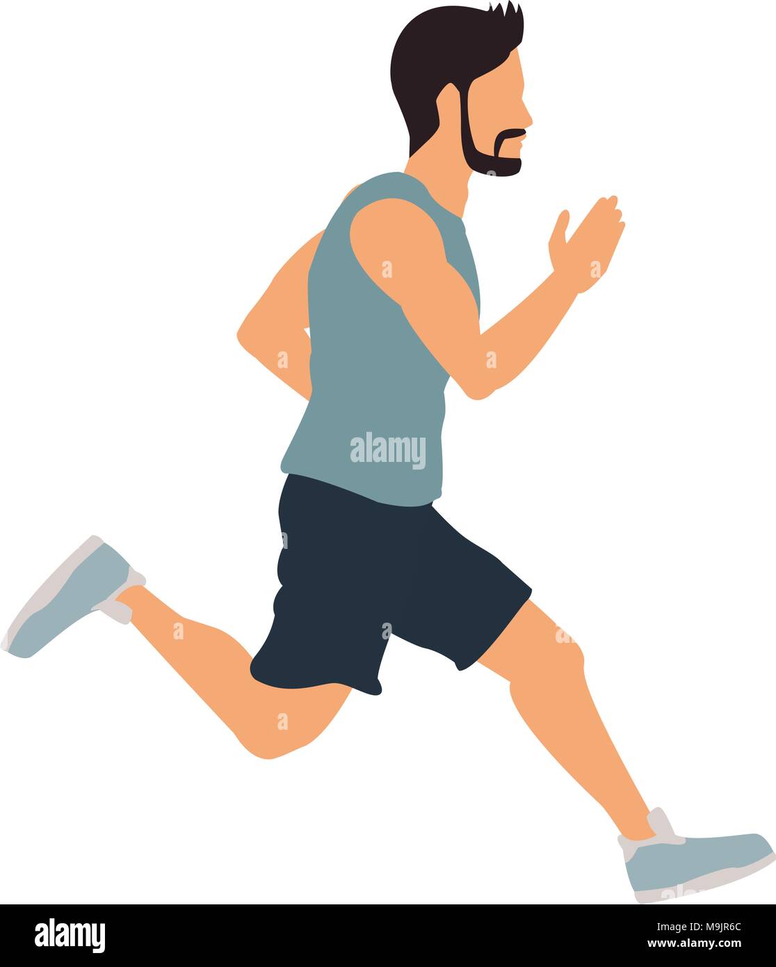 Fitness man running cartoon vector illustration graphic design Stock ...