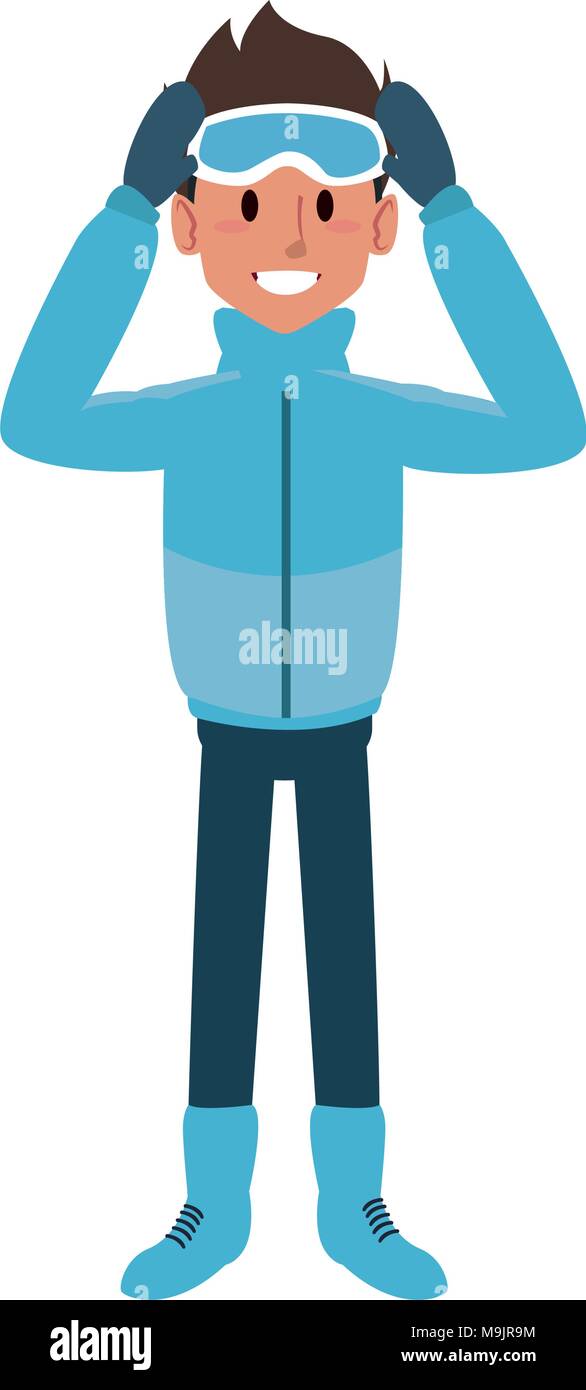 Man with winter clothes vector illustration graphic design Stock Vector ...