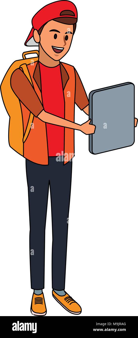 Young male student cartoon vector illustration graphic design Stock ...