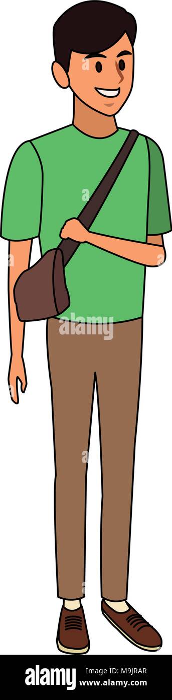 Young male student cartoon vector illustration graphic design Stock ...