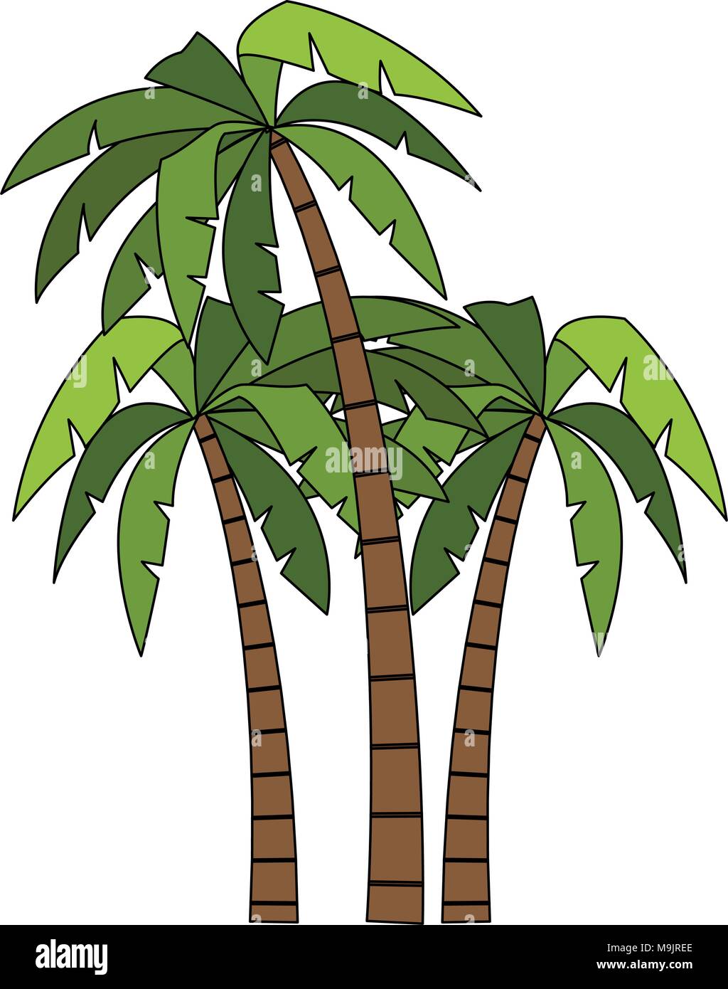 Tree palms cartoons vector illustration graphic design Stock Vector ...
