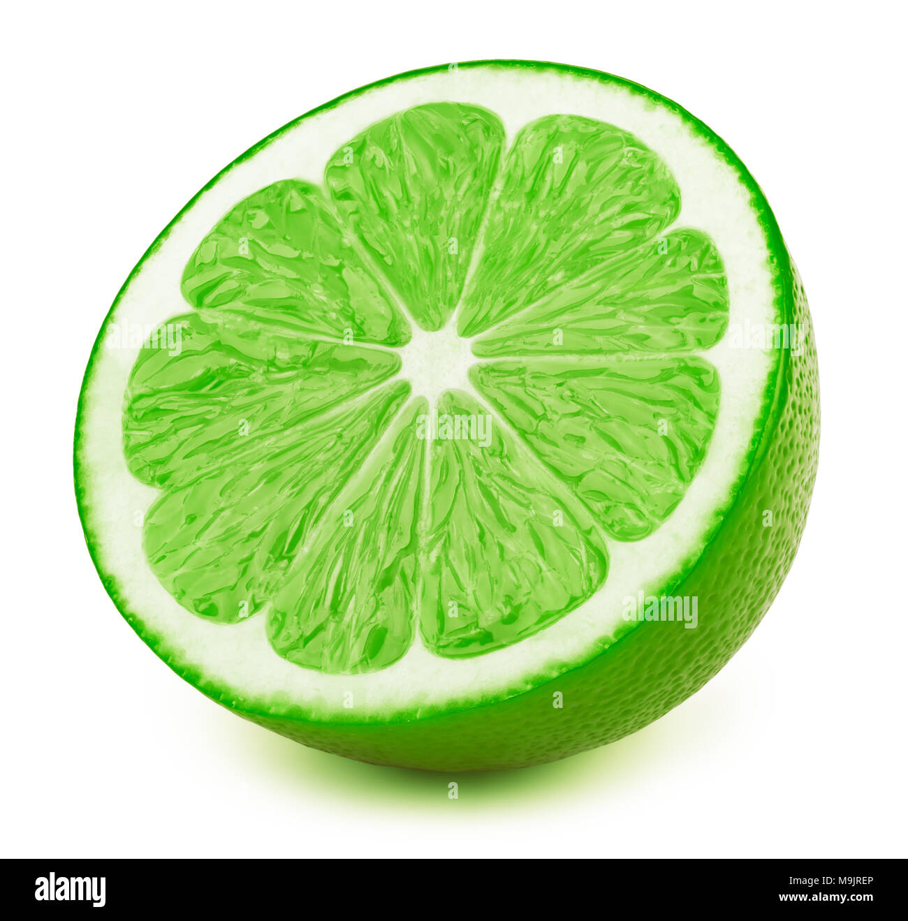 Half of lime fruit slice isolated on white Stock Photo - Alamy