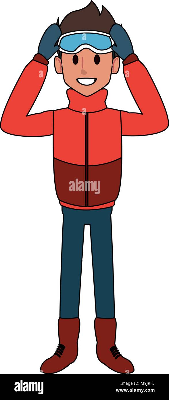 Man with winter clothes vector illustration graphic design Stock Vector ...