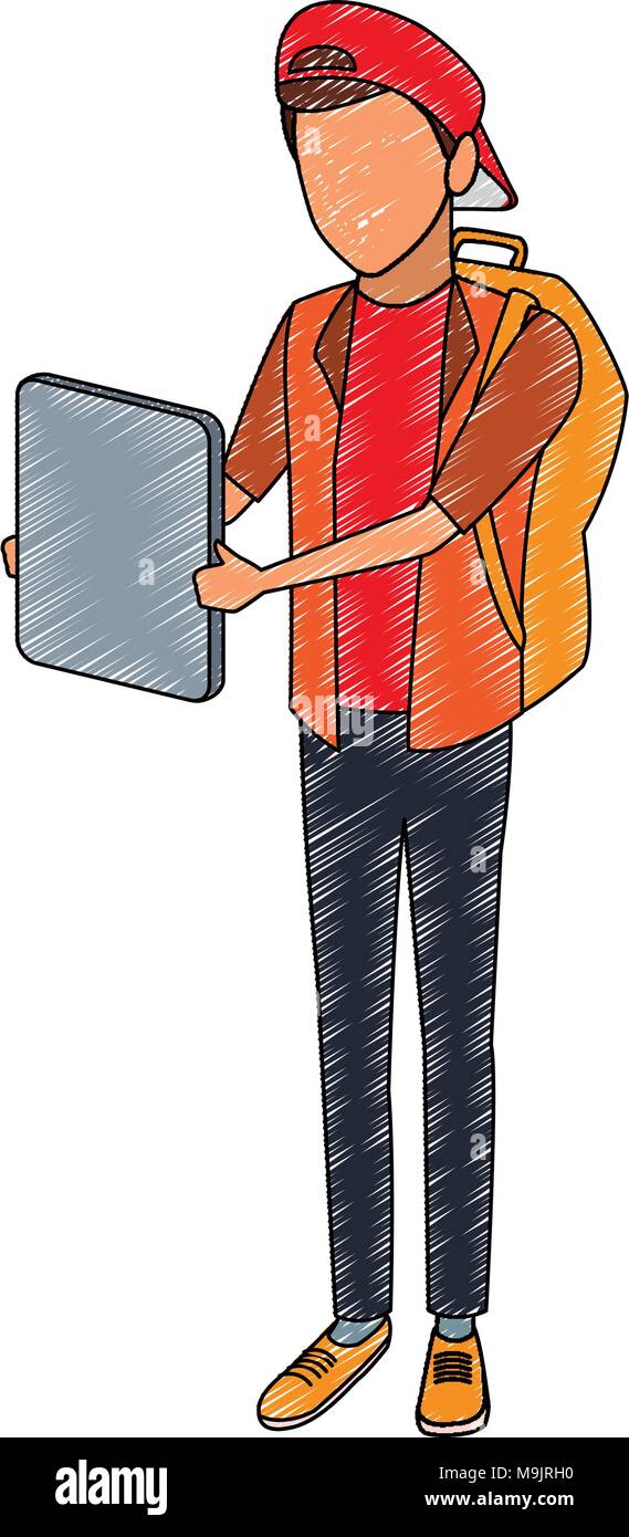 Young male student cartoon vector illustration graphic design Stock ...