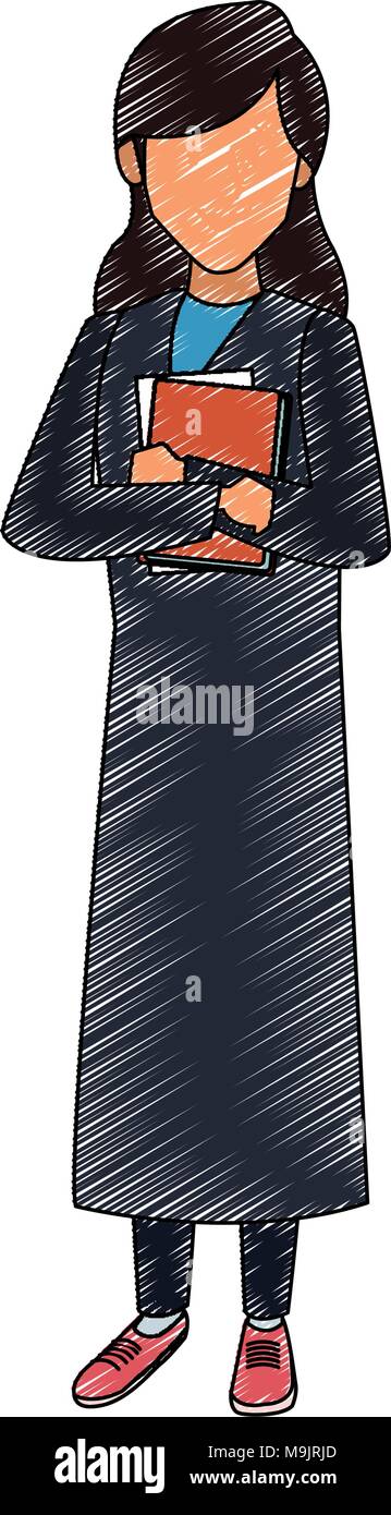 Young woman student with graduation gown vector illustration graphic ...