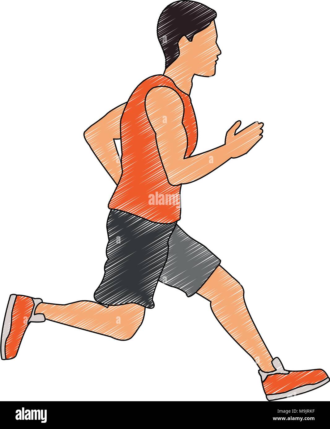 Fitness man running cartoon vector illustration graphic design Stock ...