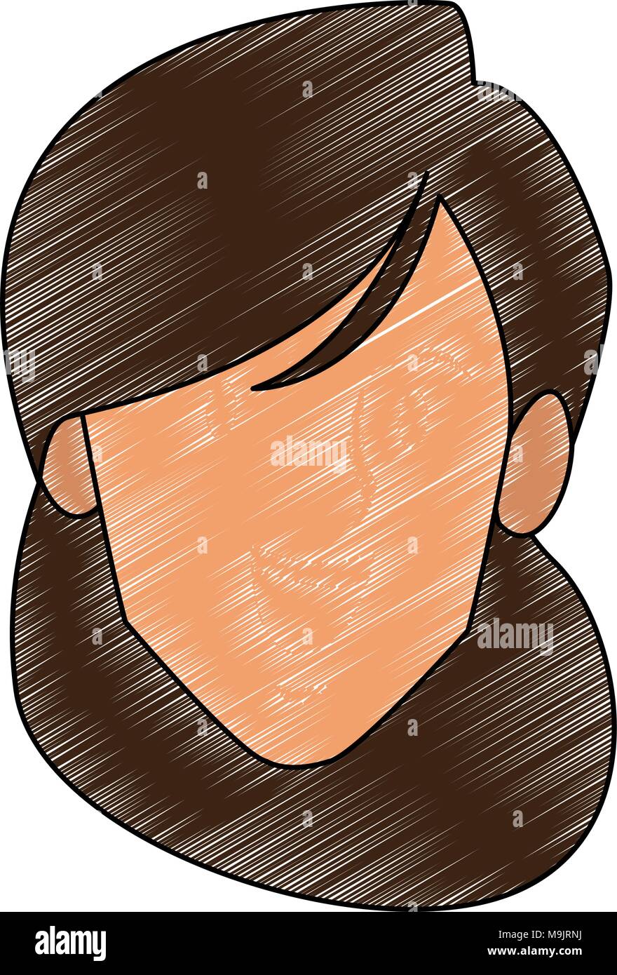 Young woman faceless cartoon vector illustration graphic design Stock ...