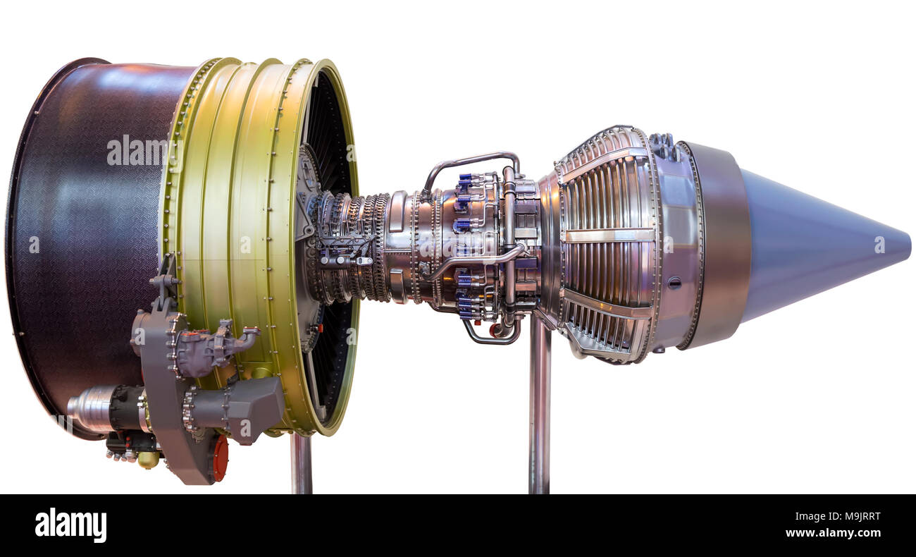 close-up of a large jet engine turbine blades Stock Photo - Alamy