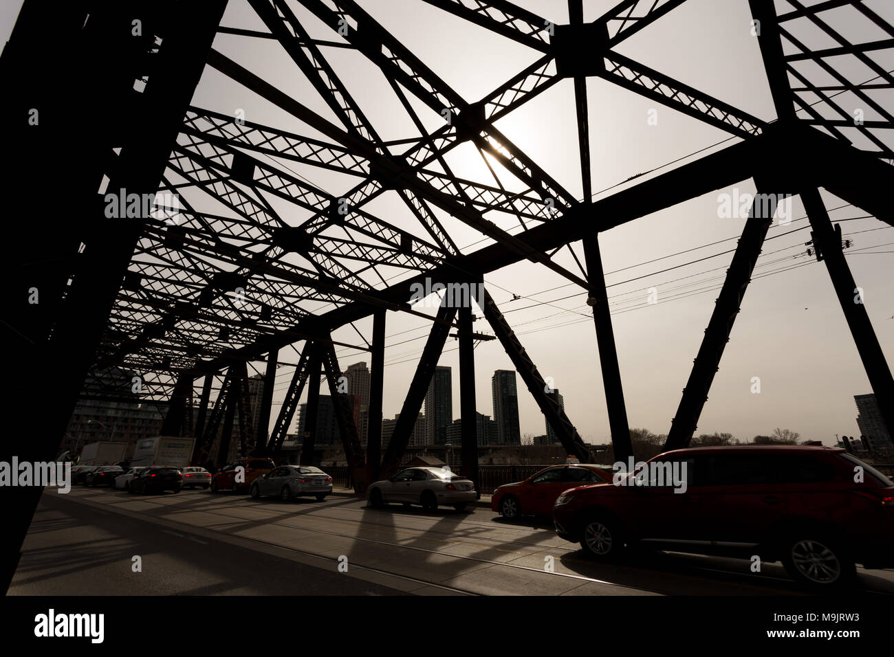 Bridge Grid in High Contrast Stock Photo - Alamy
