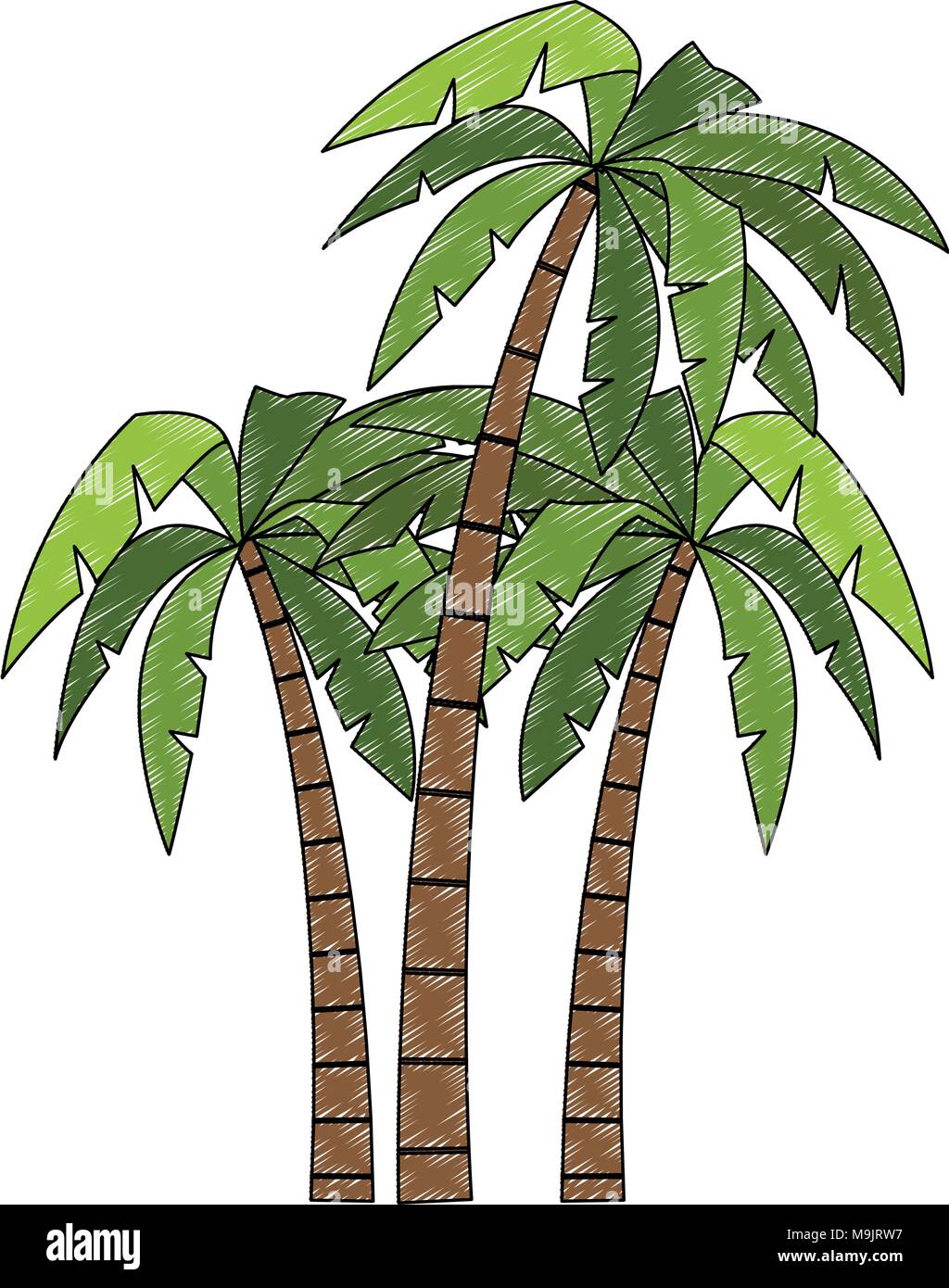 Tree palms cartoons vector illustration graphic design Stock Vector ...