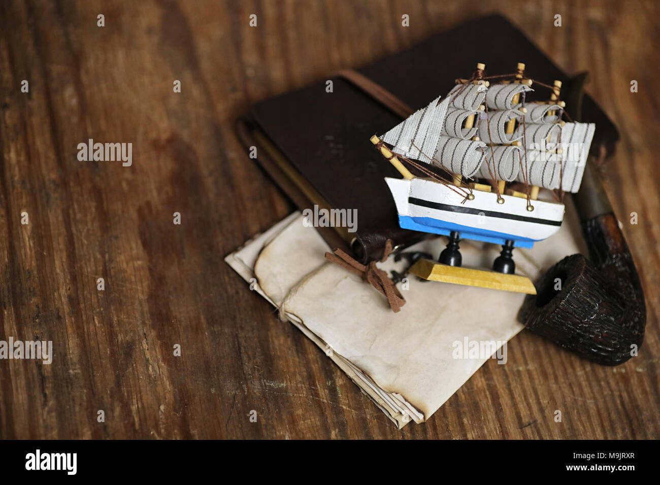 Peter Pan Pirate Ship Wooden With Sails Captain Hook Pirate