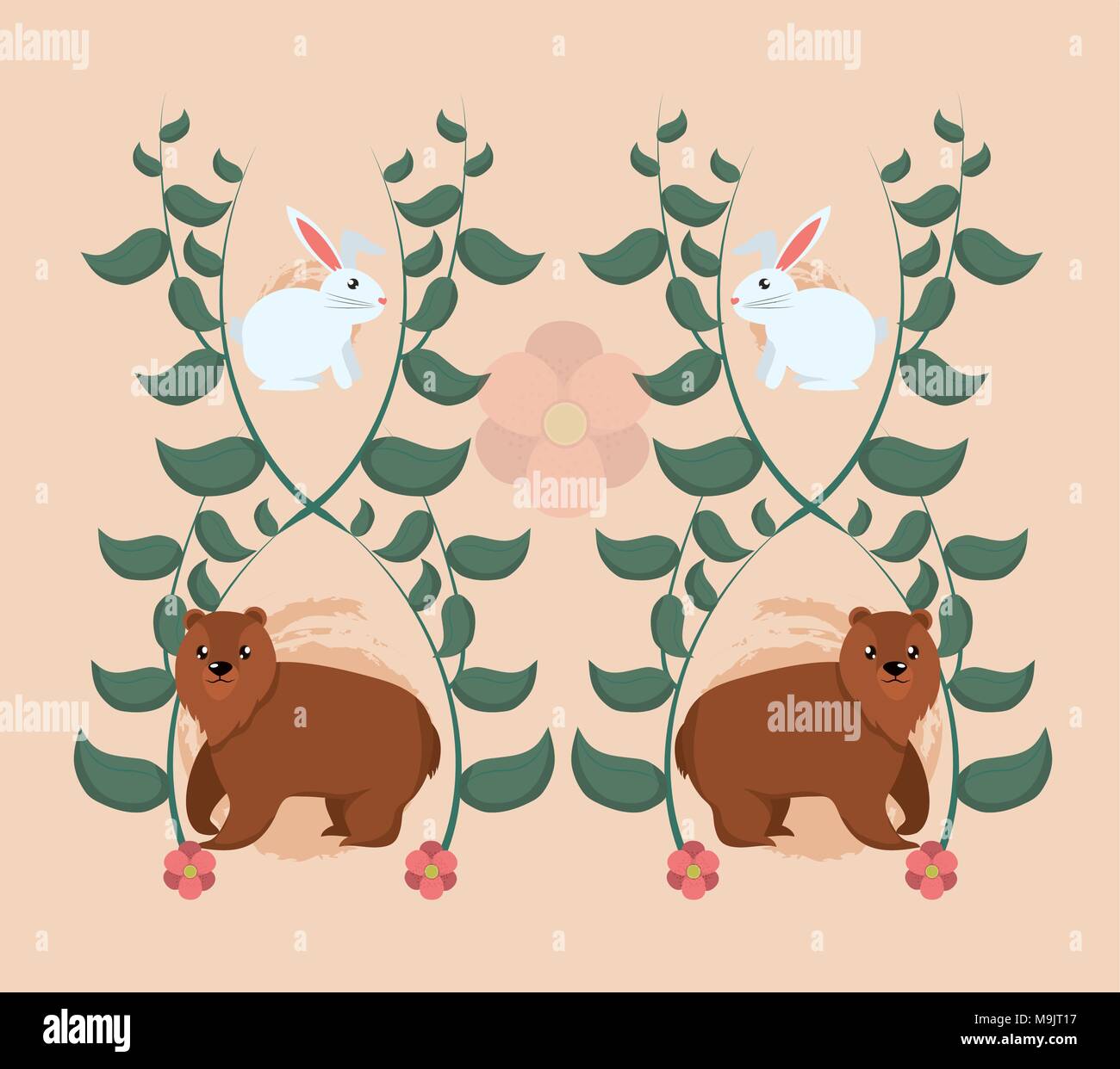 Bears and rabbit cartoons Stock Vector Image & Art - Alamy