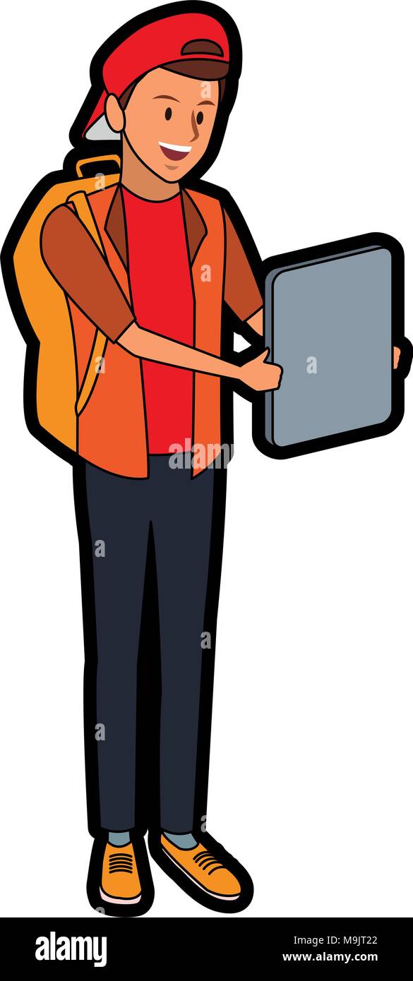 Young male student cartoon vector illustration graphic design Stock ...