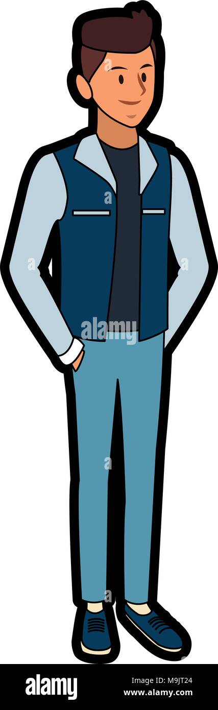Young male student cartoon vector illustration graphic design Stock ...