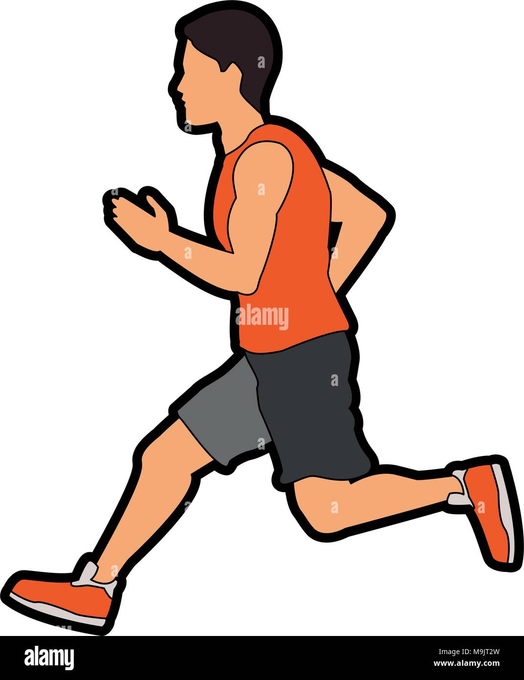 Fitness man running cartoon vector illustration graphic design Stock ...