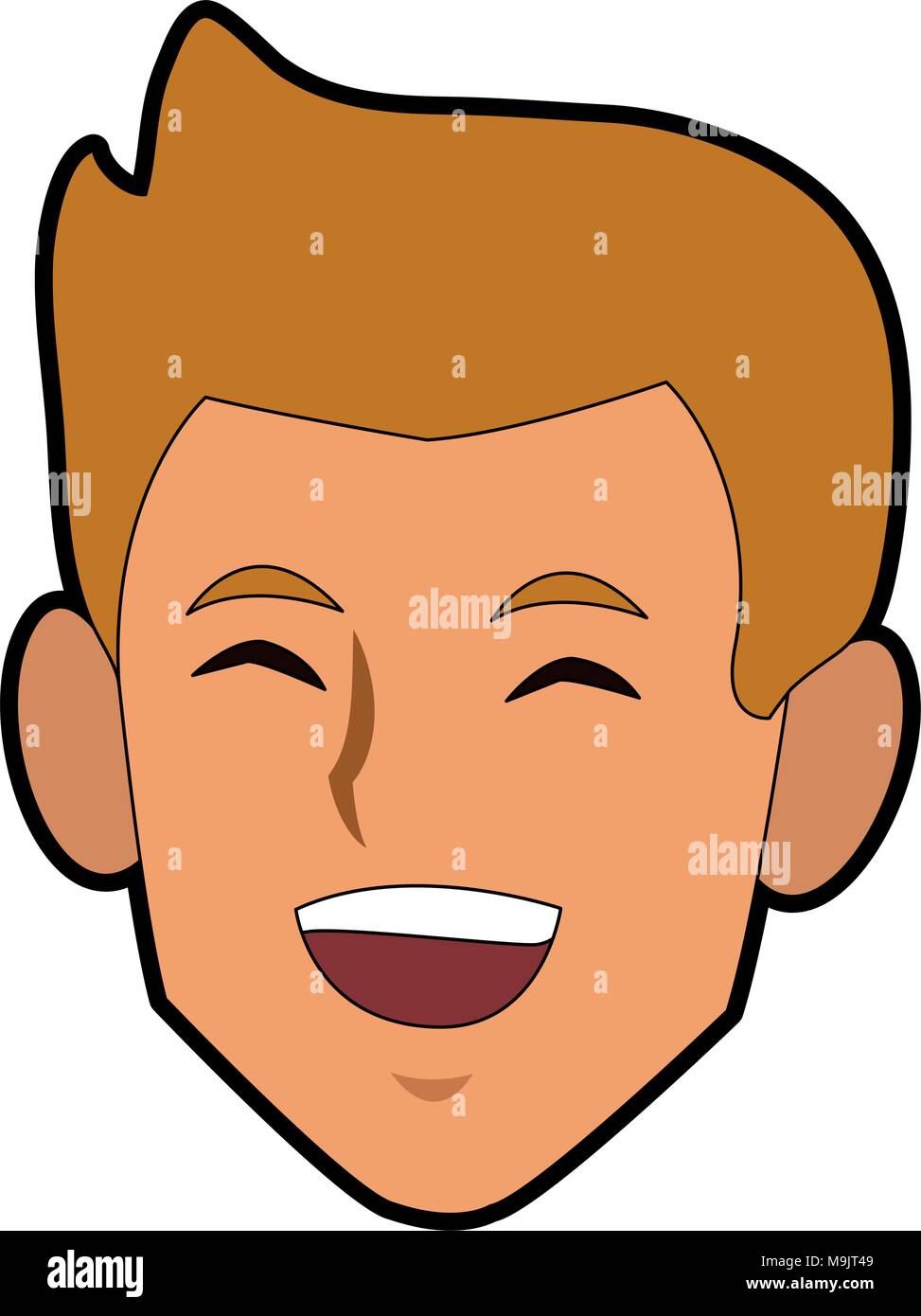 Young man face cartoon vector illustration graphic design Stock Vector ...