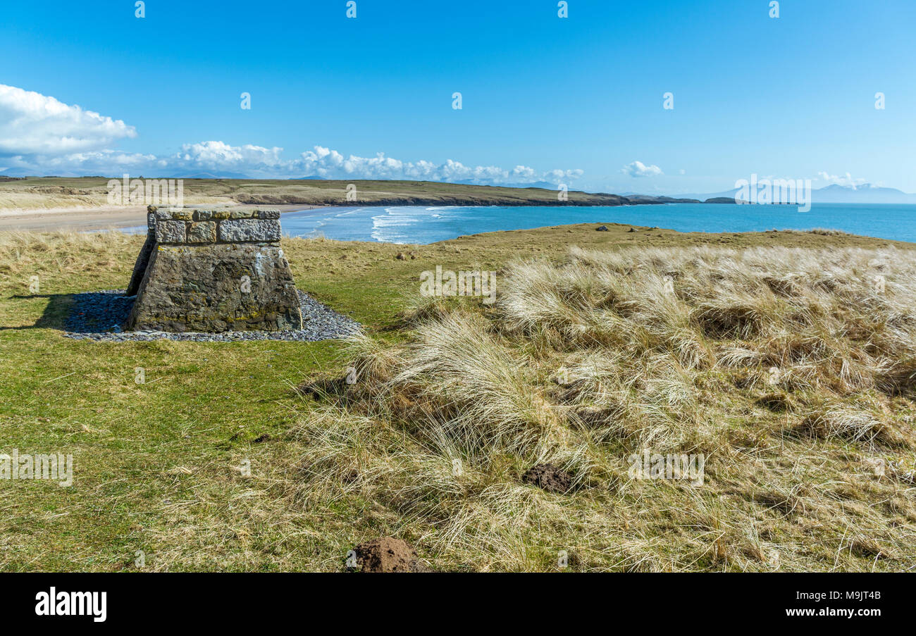 UK, Anglesey, Aberffraw. 25th March 2018. A view of Aberffraw bay from ...