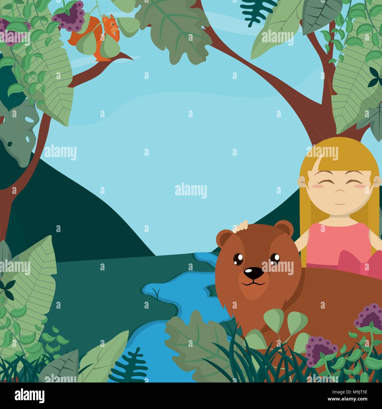 Illustration Cartoon Forest Jungle Wood High Resolution Stock ...