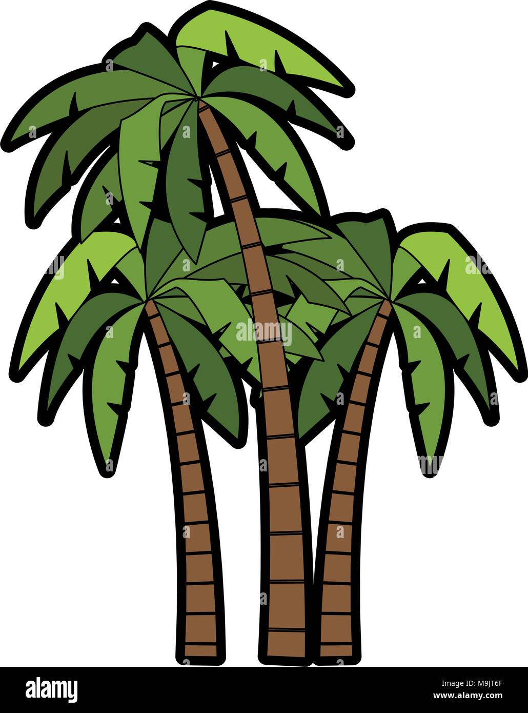 Cartoon palm tree summer coco palms Stock Vector Images - Alamy