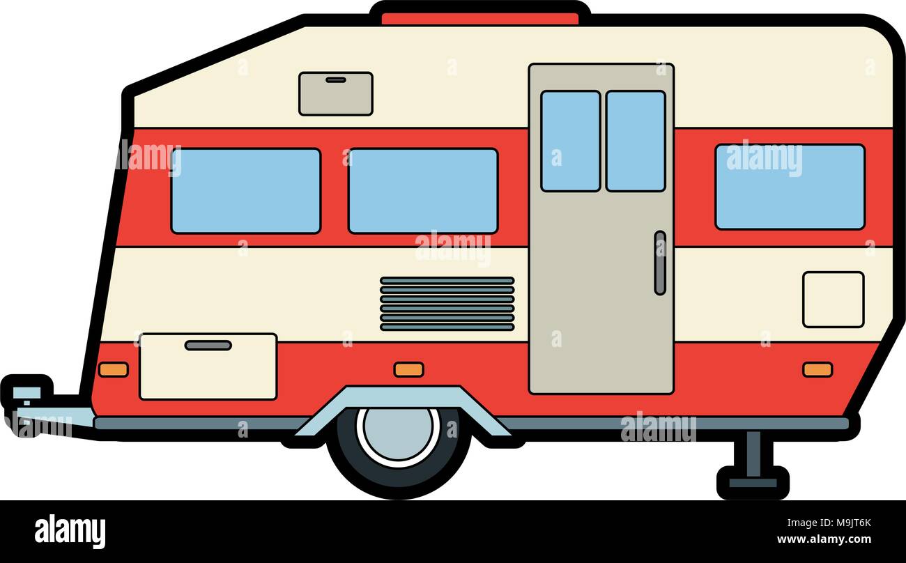 Travel trailer isolated vector illustration graphic design Stock Vector ...
